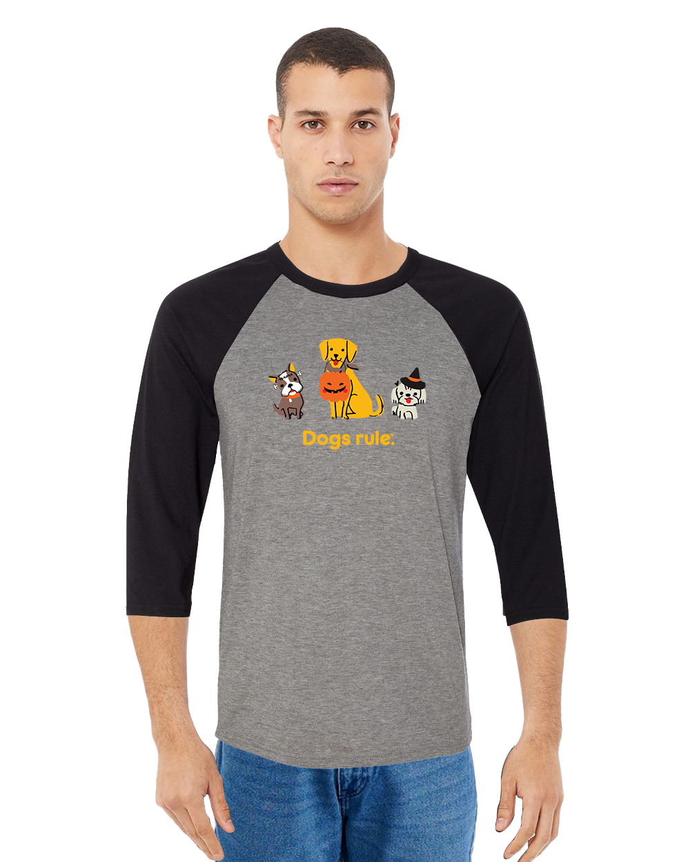 Trick-or-Treat Pups Baseball Tee – Pedigree Foundation DOGS RULE.® Store